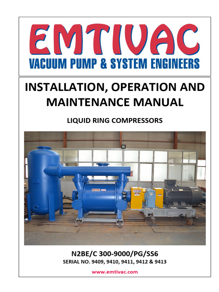 Liquid Ring Compressor Manual | PDF | Pump | Valve