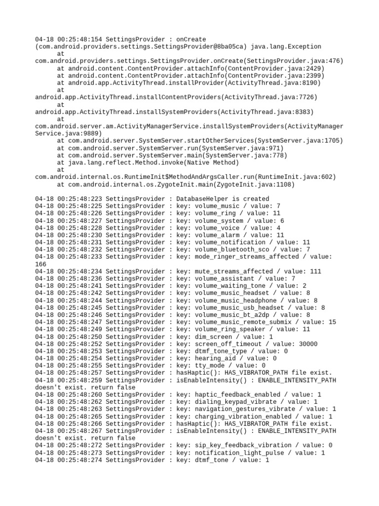 Settings Provider | PDF | Java (Programming Language) | Computer Science