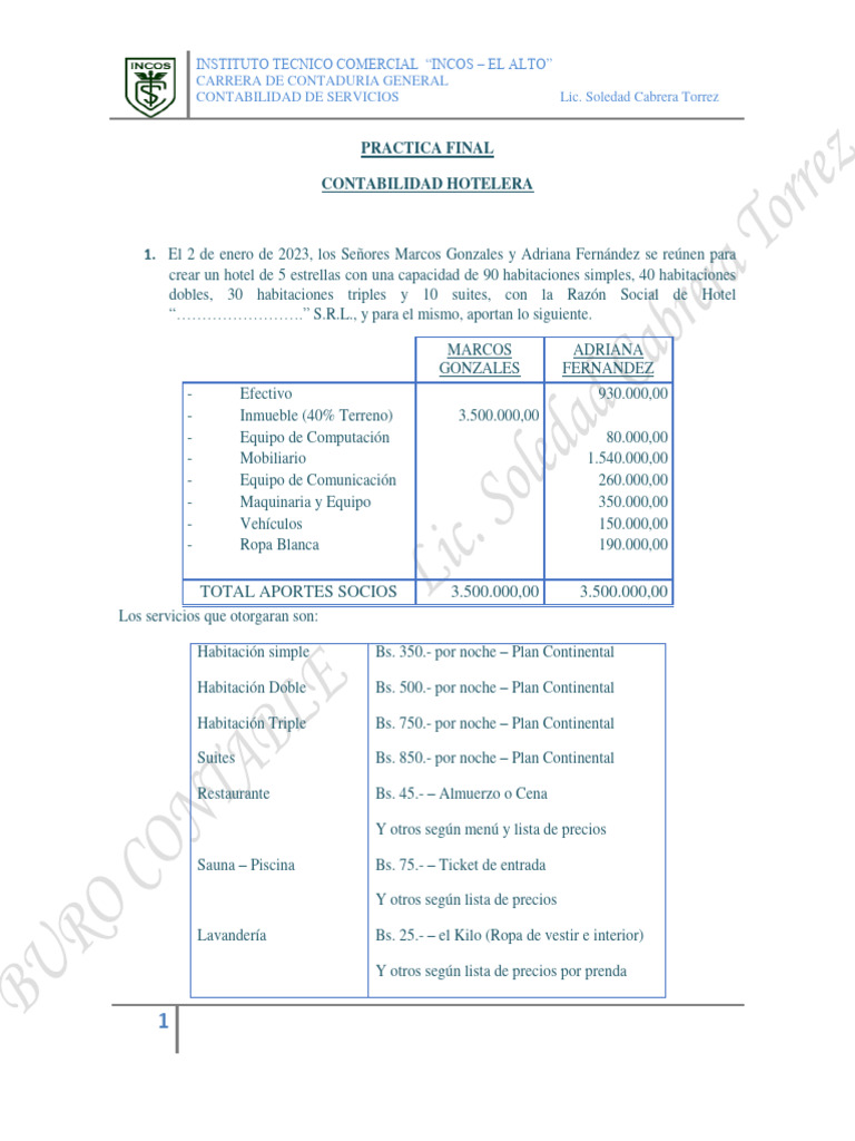 Buro Contable-Hoteleria Final 2023 | PDF | Business | Servicios financieros