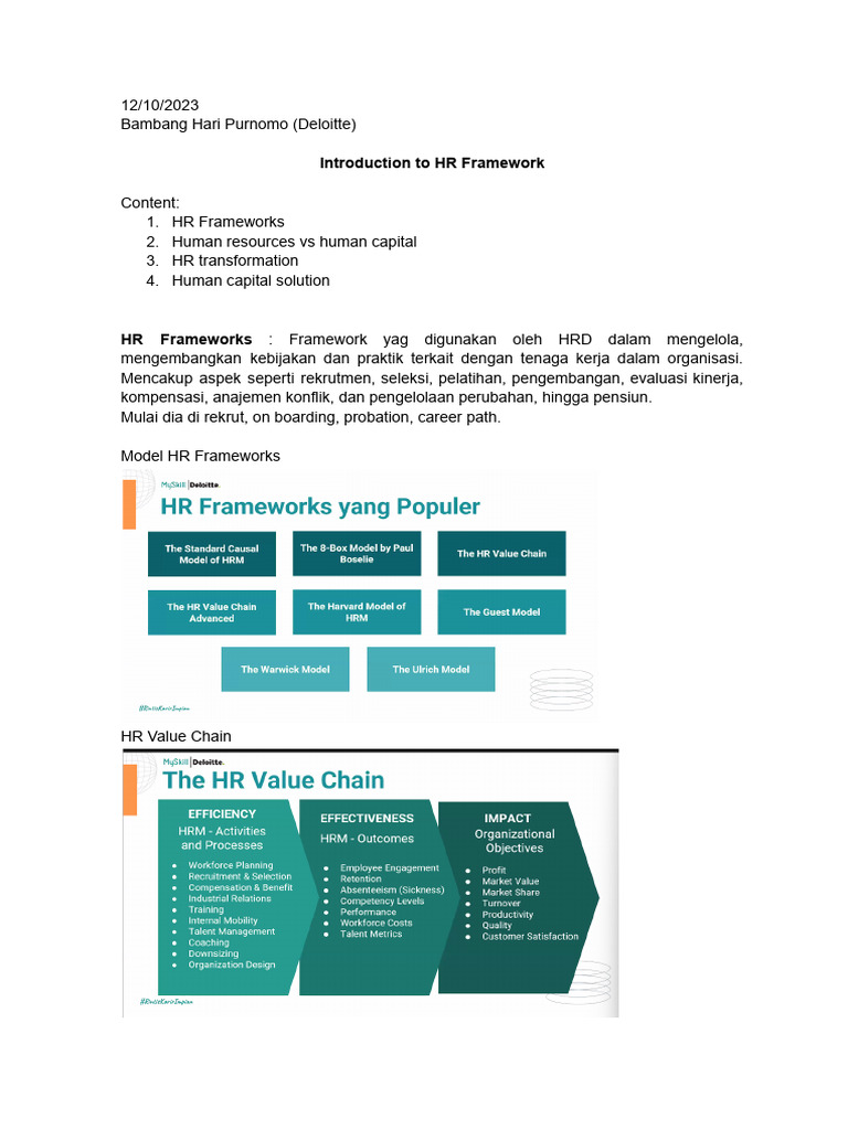 Introduction To HR Framework | PDF | Karier & Perkembangan