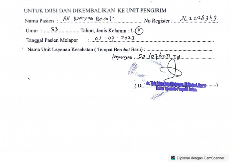 FORM RUJUKAN BALIK | PDF