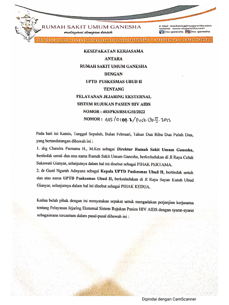 MoU PELAYANAN JEJARING EKSTERNAL SISTEM RUJUKAN PASIEN HIV - AIDS DG ...