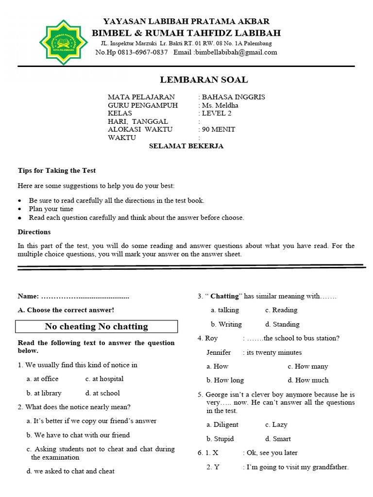 ENGLISH LEVEL 2 | PDF