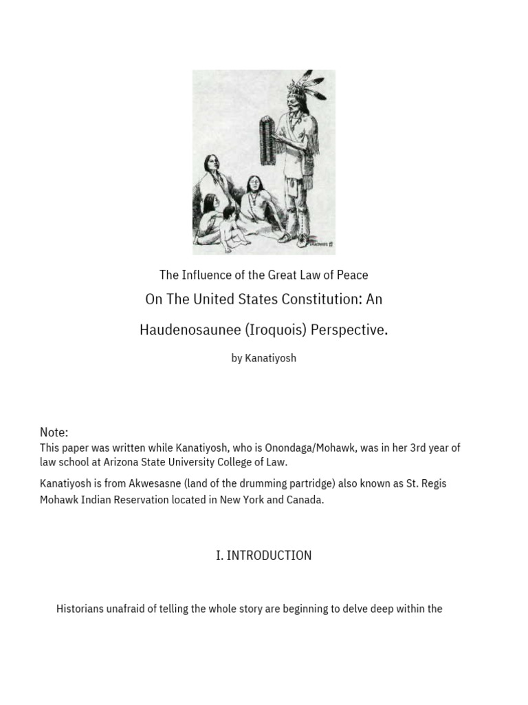 Great Law of Peace's Impact on Iroquois Governance | PDF | Iroquois