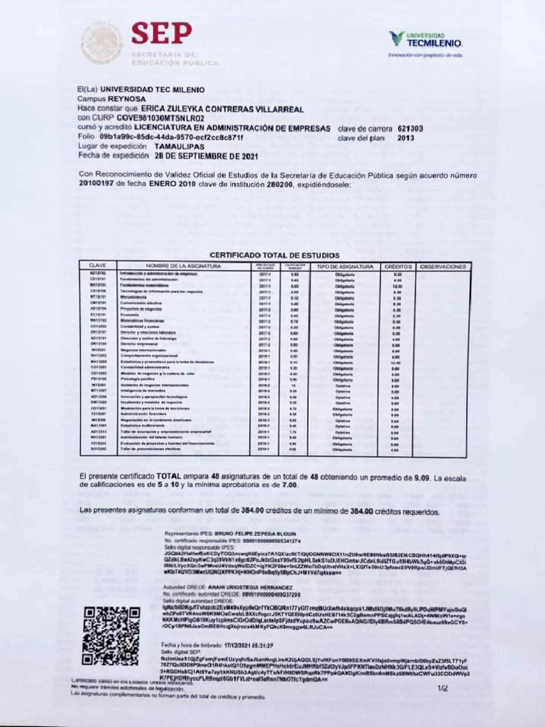 Cert Tecmilenio | PDF