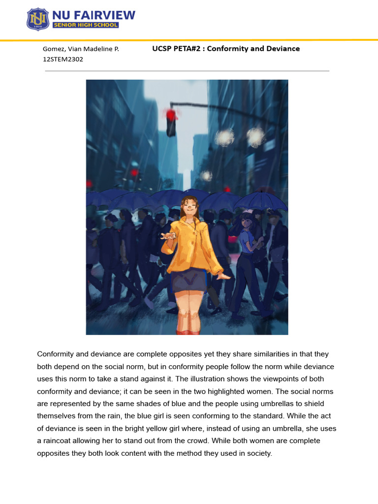 UCSP PETA# 2 - Conformity and Deviance | PDF