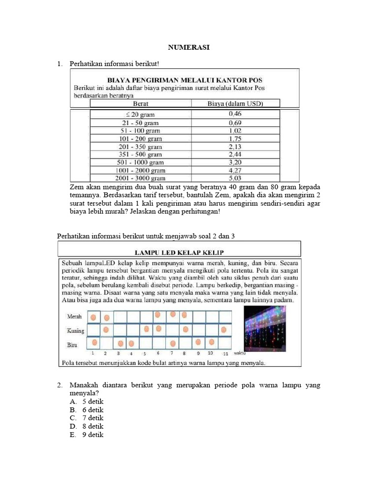Soal Numerai Paket C | PDF