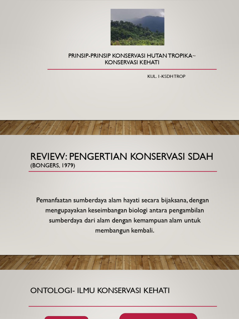 Kuliah 1 - Prinsip SDH Tropika | PDF