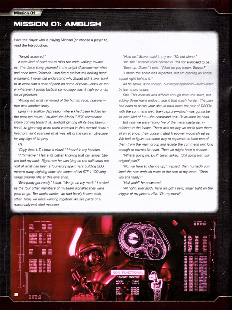 Terminator Fall of Skynet Mission Book | PDF