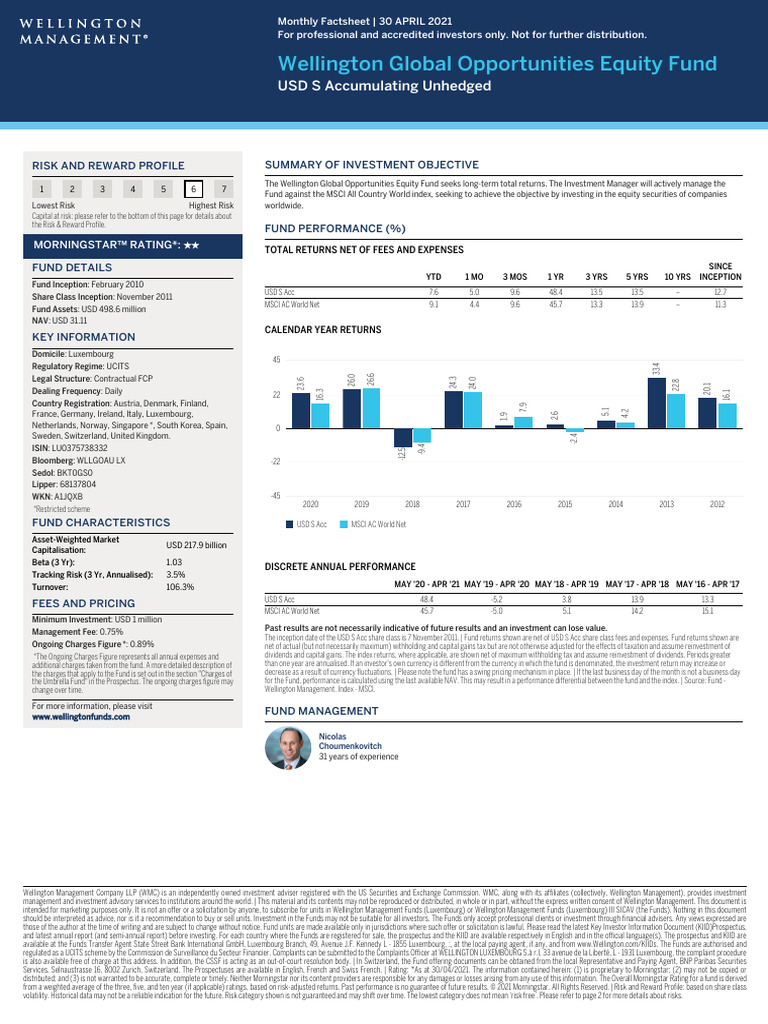 Wellington Global Opportunities | PDF | Investment Fund | Investing