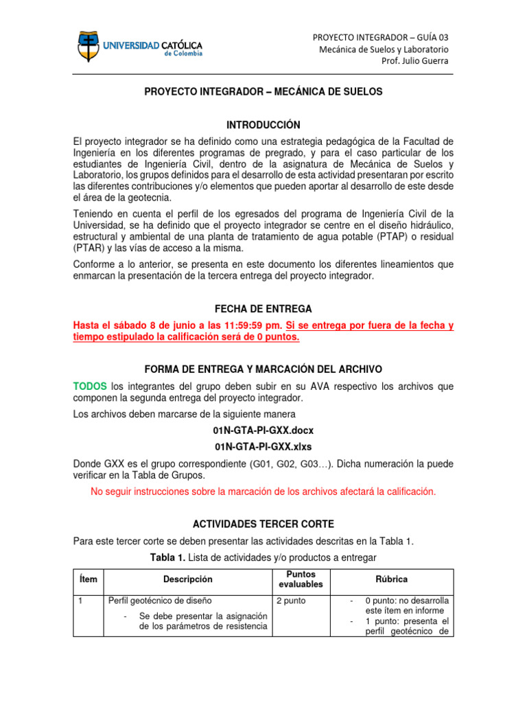 Guîa 03 - Proyecto Integrador | PDF