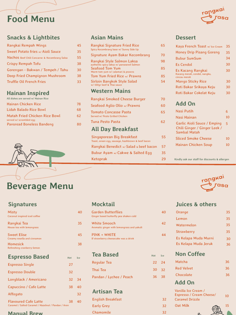 Menu Ala Carte Rangkai Rasa 02032024 | PDF | Western Cuisine | Foods