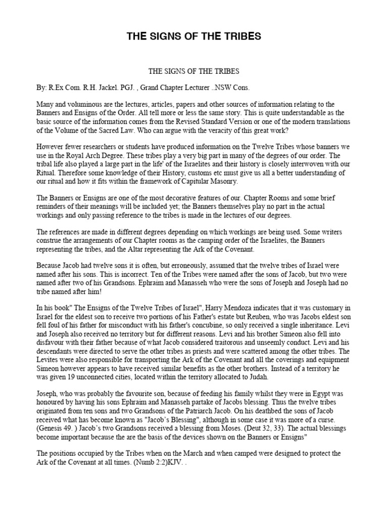 Signs and Symbols of the 12 Tribes | PDF | Zodiac | Jacob