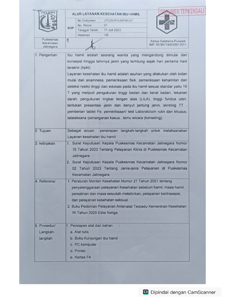 R. Sop Pelayanan Anc - Alur Layanan | PDF