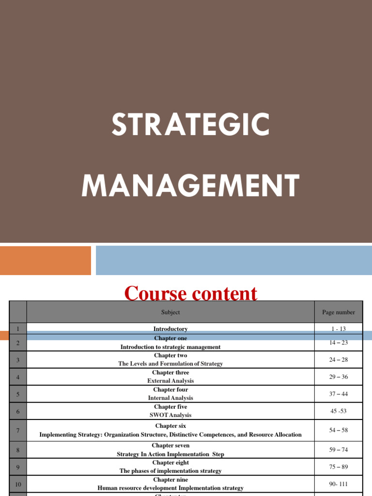 Strategic Management Course Overview | PDF | Strategic Management | Goal