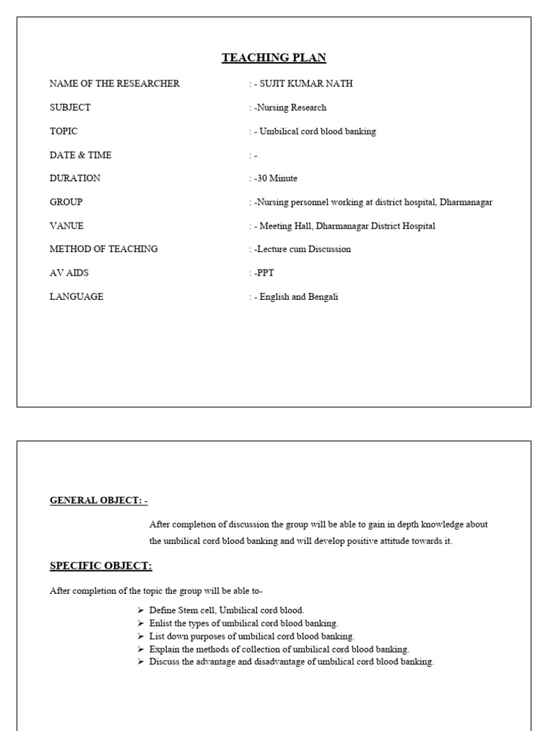 Teaching Pla1-Clinical Teaching | PDF | Stem Cell | Cell Potency