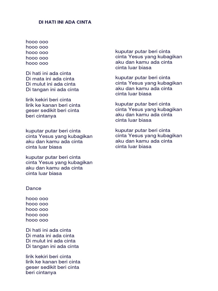 Di Hati Ini Ada Cinta | PDF | Seni & Disiplin Bahasa