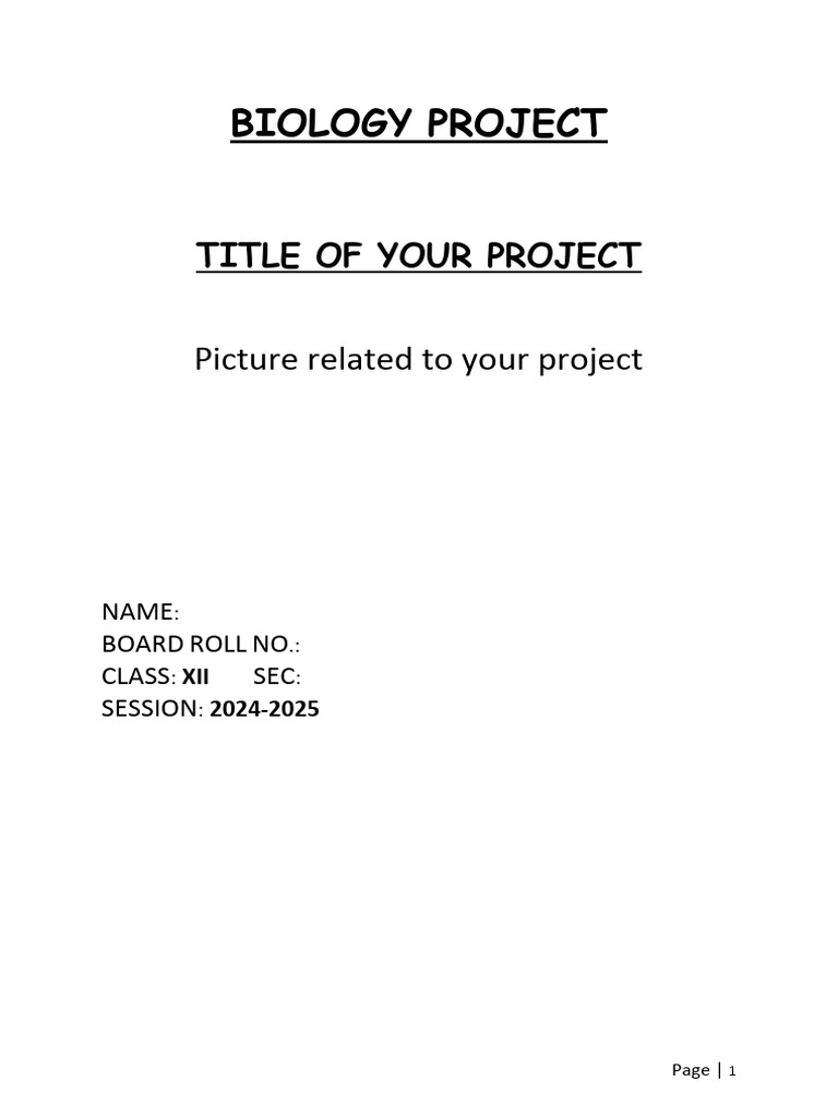 Class 12 Biology Project Template | PDF