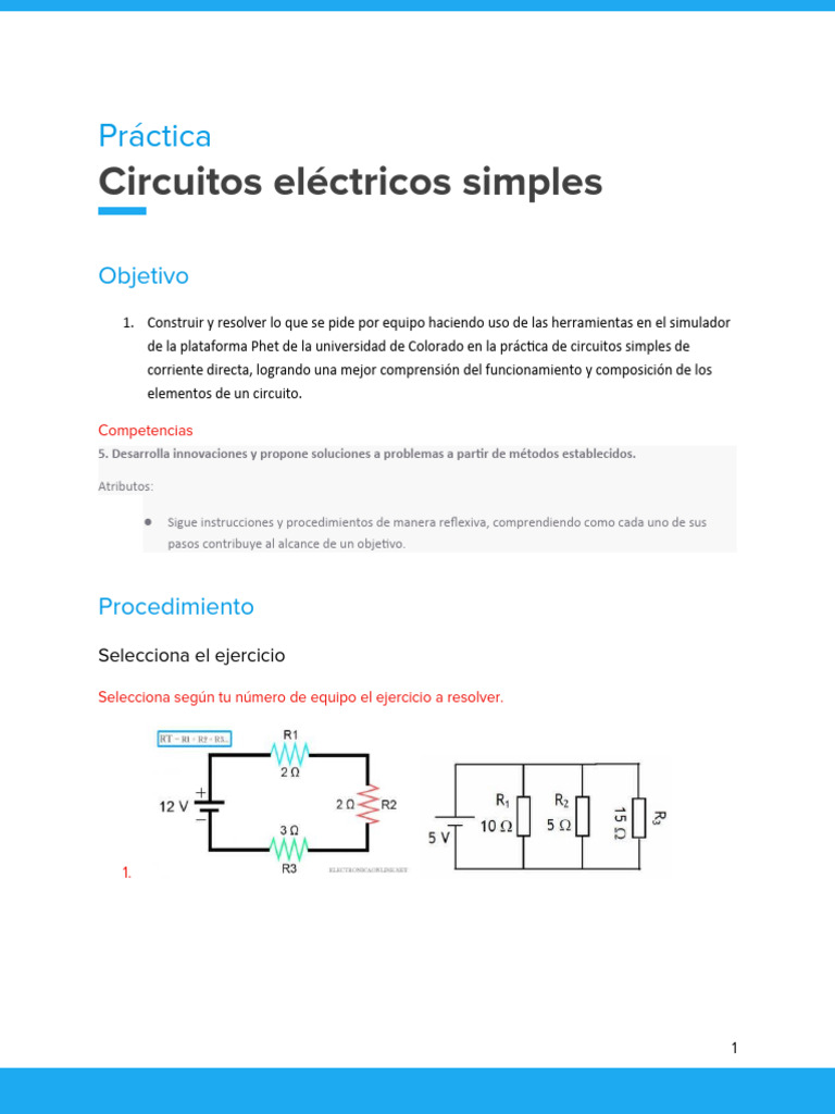 Circuitos Eléctricos Simples-Práctica | PDF