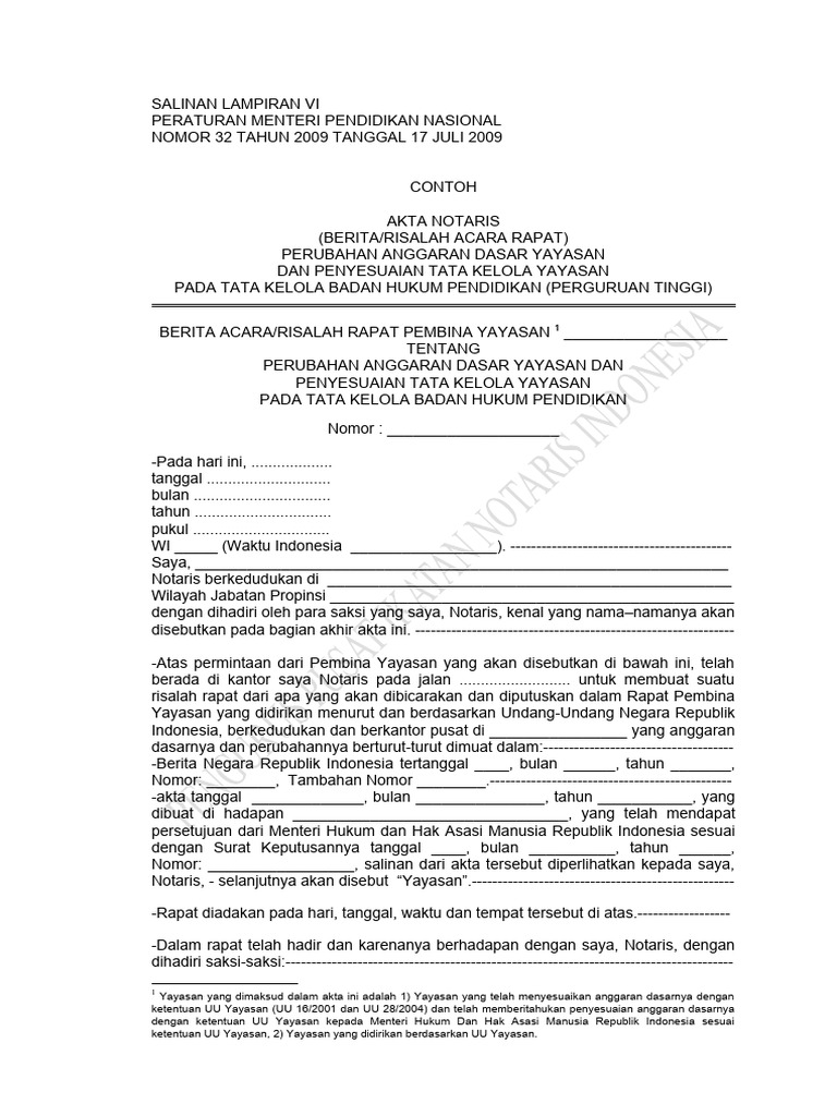 Risalah Rapat Yayasan | PDF