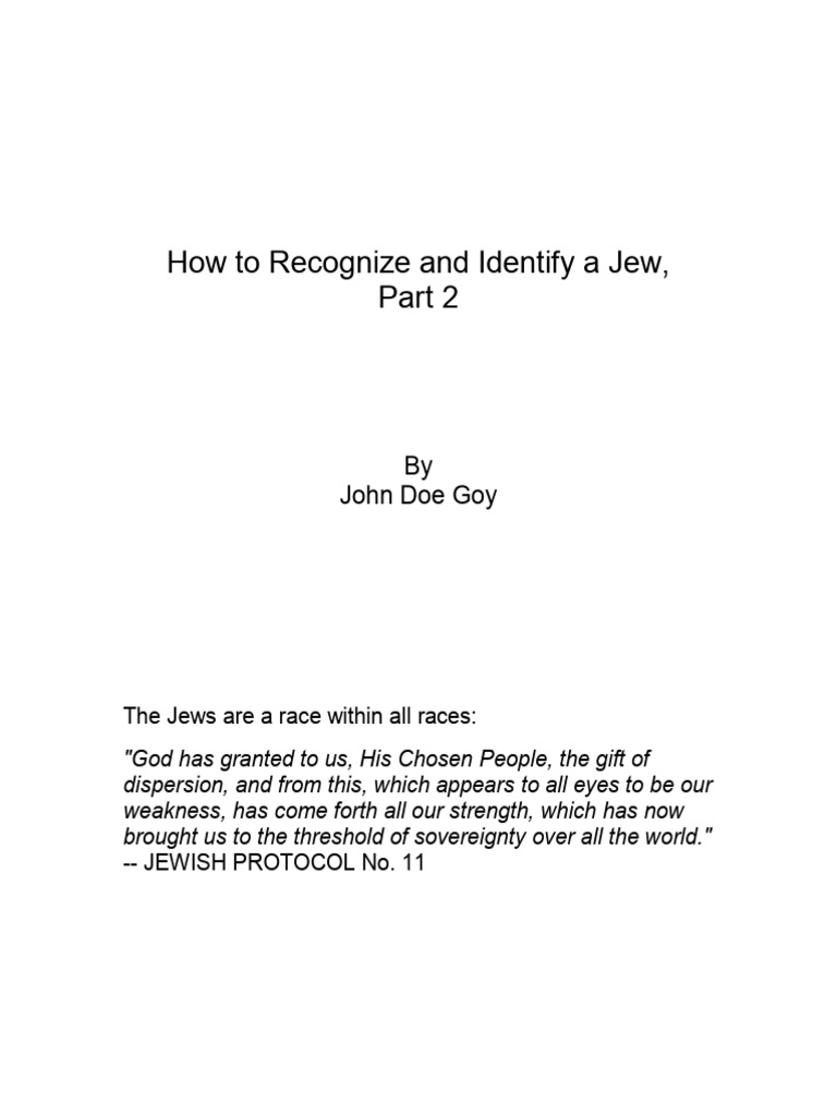 How to recognize and identify a Jew (part 2) | PDF | Jews | Mental Disorder