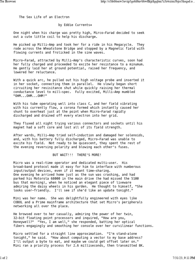 The Sex Life Of An Electron Pdf Electric Current Central Processing Unit