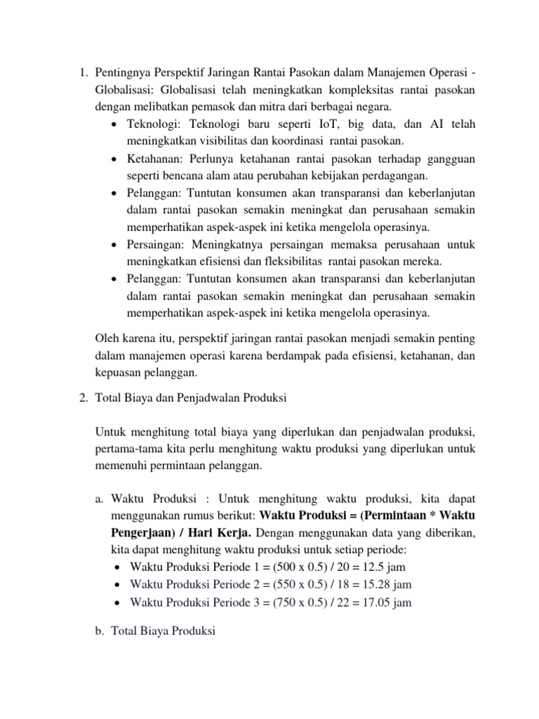 Tugas 3 - Manajemen Operasi | PDF