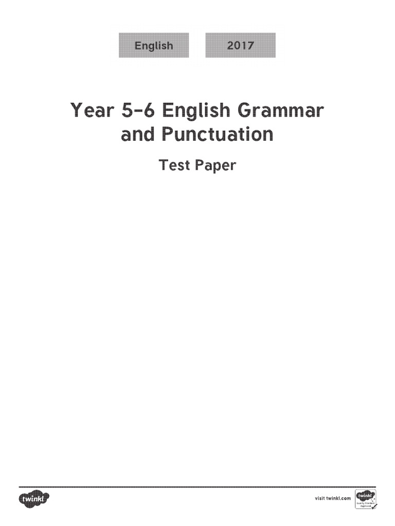 Year 5-6 English Grammar and Punctuation Mark Scheme | PDF | English ...