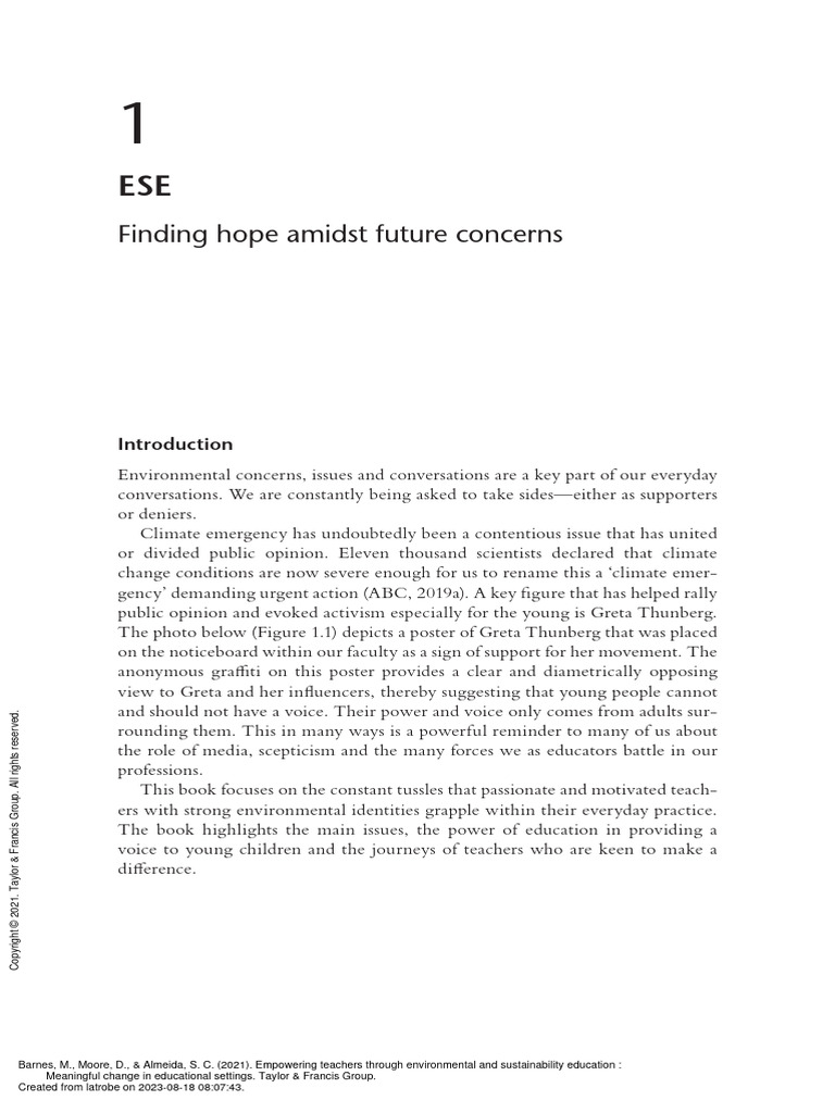 Empowering Teachers Through Environmental and Sust... - (1 ESE Finding Hope Amidst Future ...