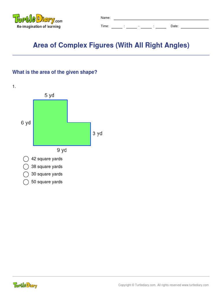 Area of Complex Figures With All Right Angles | PDF