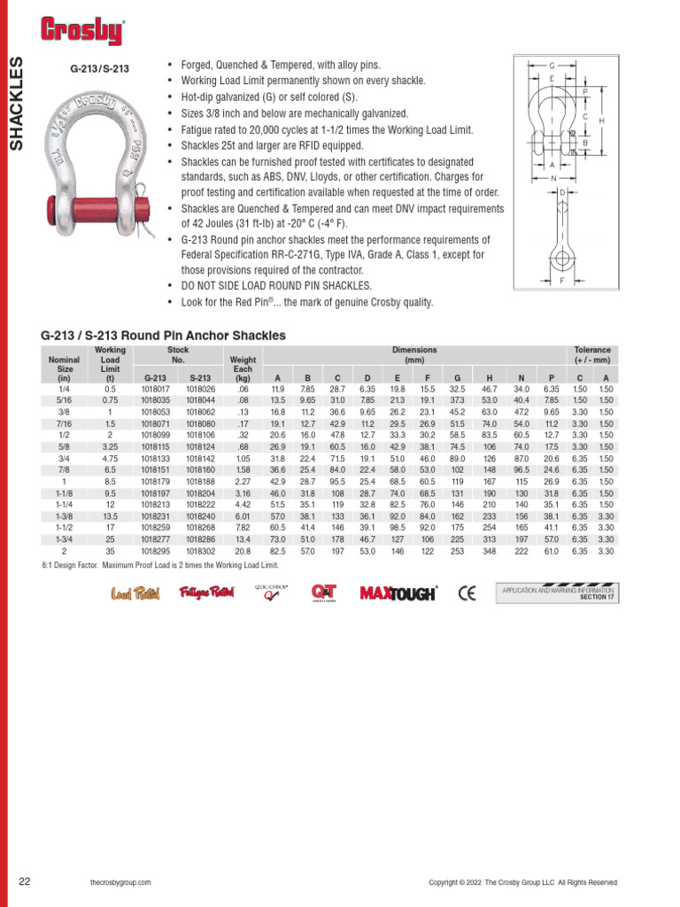Shackle Crosby | PDF