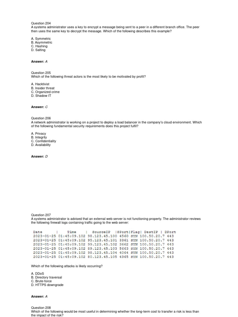 Question 204 | PDF | Computer Network | Computer Security