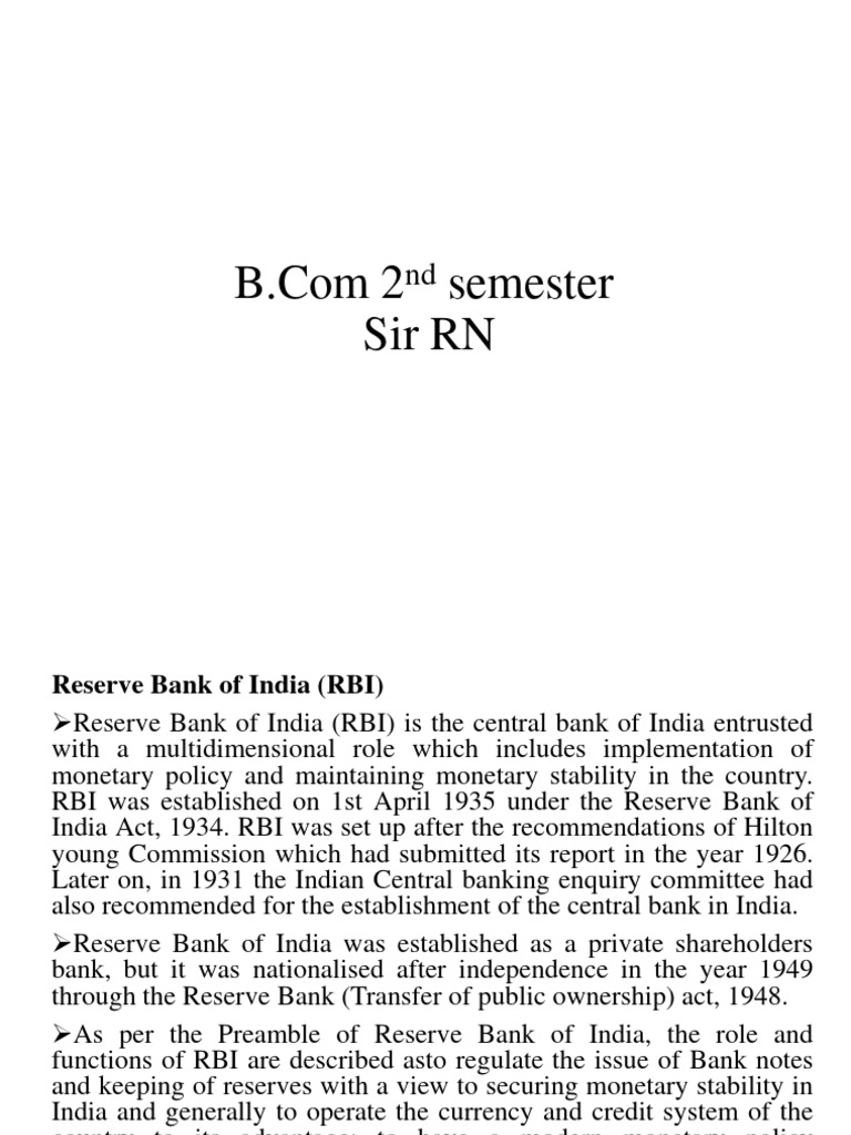 Reserve Bank of India | PDF | Reserve Bank Of India | Repurchase Agreement
