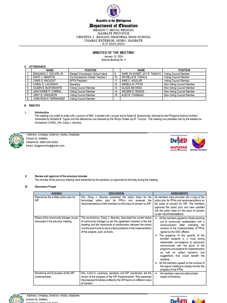 Minutes of Meeting With Spt on Sip,Aip1 | PDF