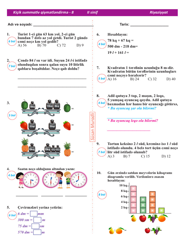 Riyaziyyat KSQ 8 - 2ci Sinif | PDF