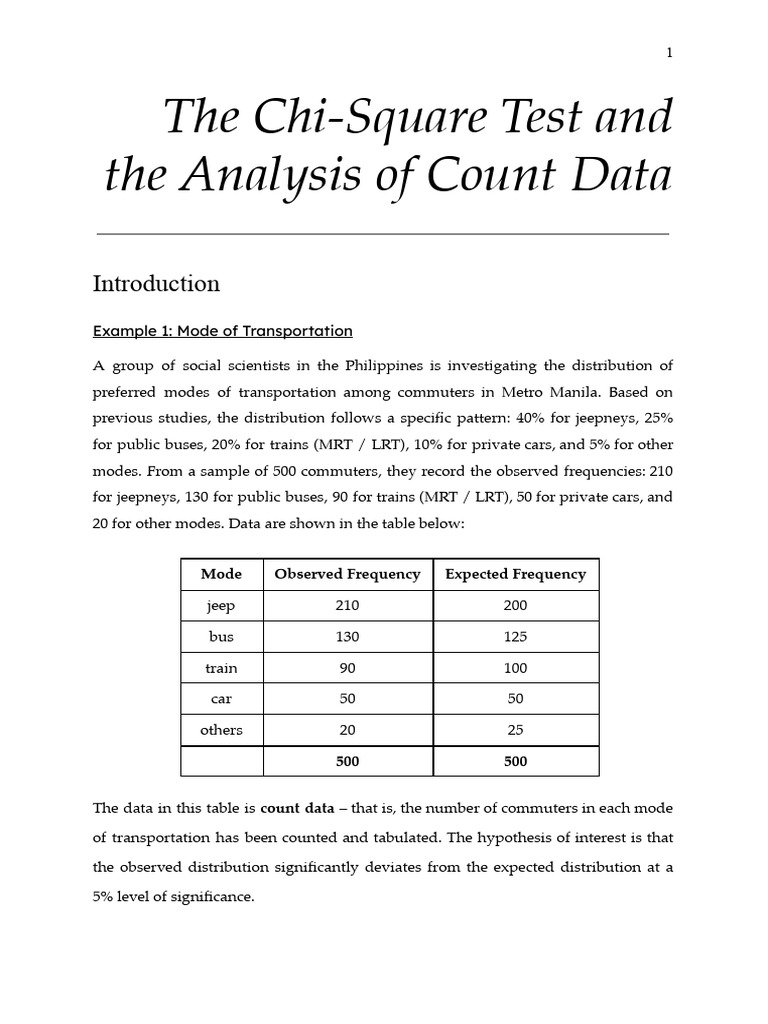 The Chi Square Test and The Analysis of Count Data | PDF | Statistical ...