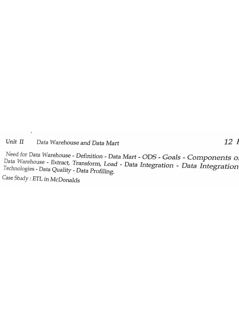 Unit 2 Data Warehouse and Data Mart | PDF