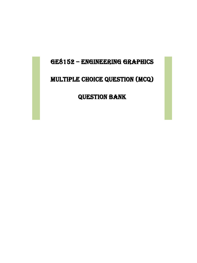 EG MCQ Question Bank | PDF | Ellipse | Perpendicular
