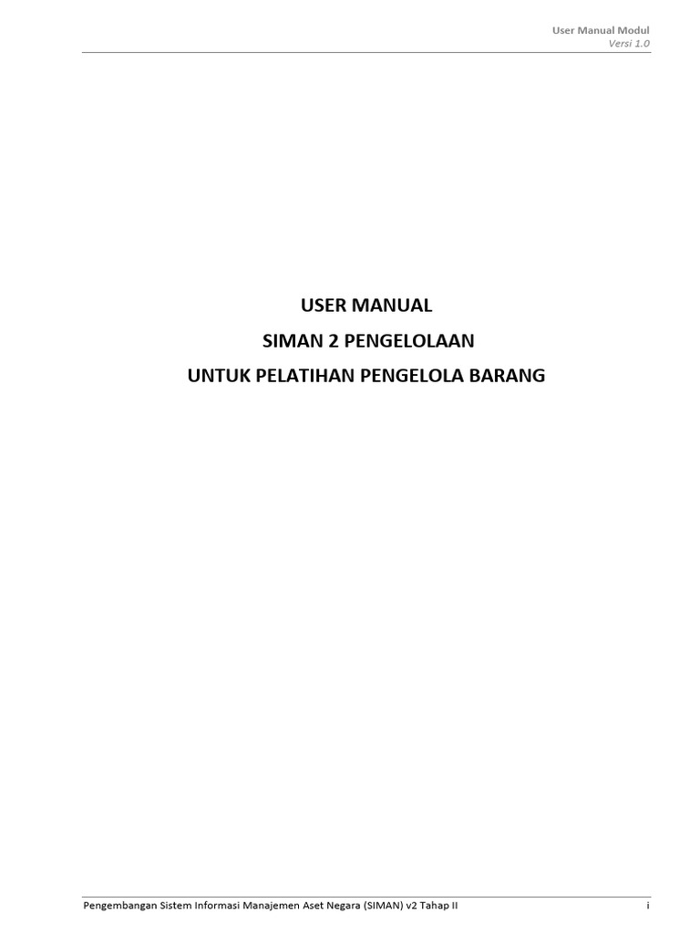 User Manual SIMAN 2 Modul Pengelolaan - 13-02-2023 | PDF