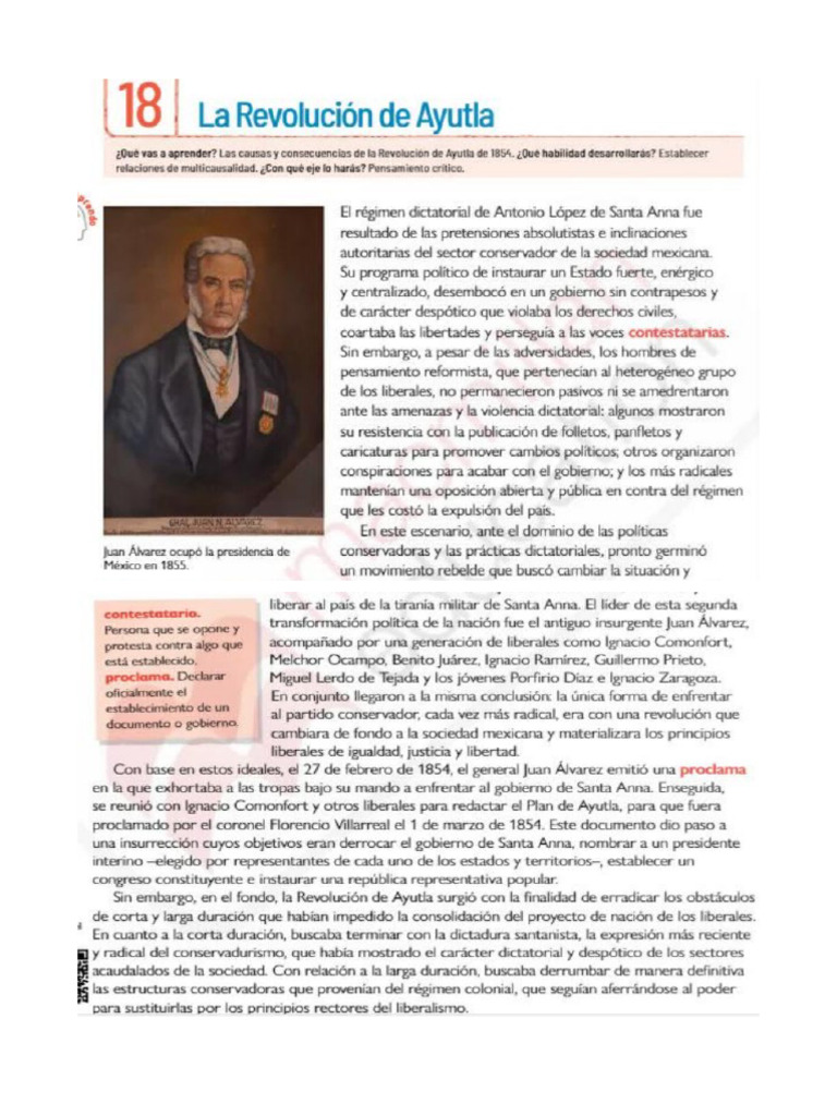 Tema 18 - Revolución de Ayutla | PDF | Constitución | Ciencias Políticas