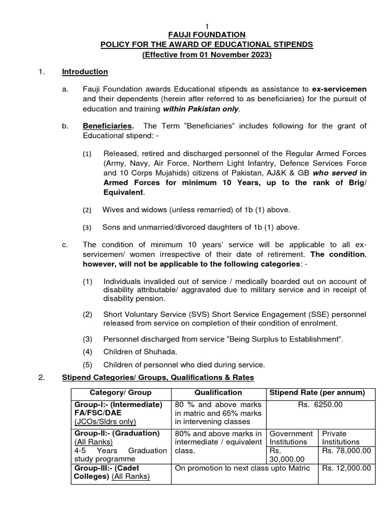 Stipend SOPs Oct 2022 | PDF