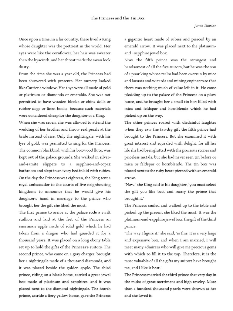 The Princess and The Tin Box | PDF