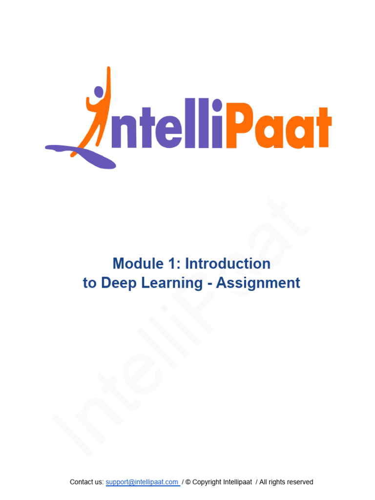 Introduction-To-Deep-Learning-–-Assignment | Download Free PDF | Deep Learning | Machine Learning