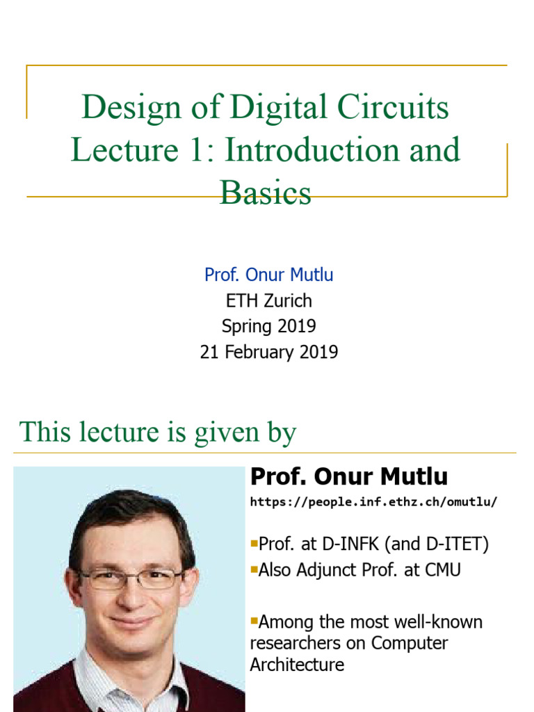 KGF Digitaldesign 2019 Lecture1 Intro Afterlecture | PDF | Multi Core Processor | Computer Program