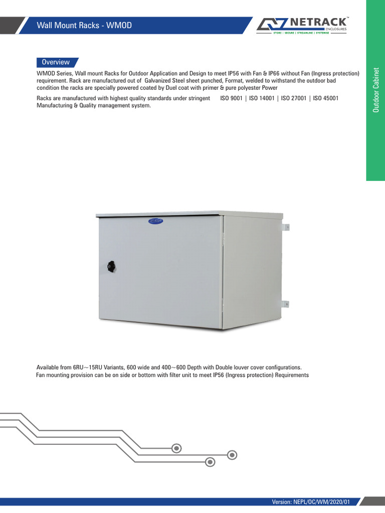 Wall Mount Racks WMOD Apr10 | PDF