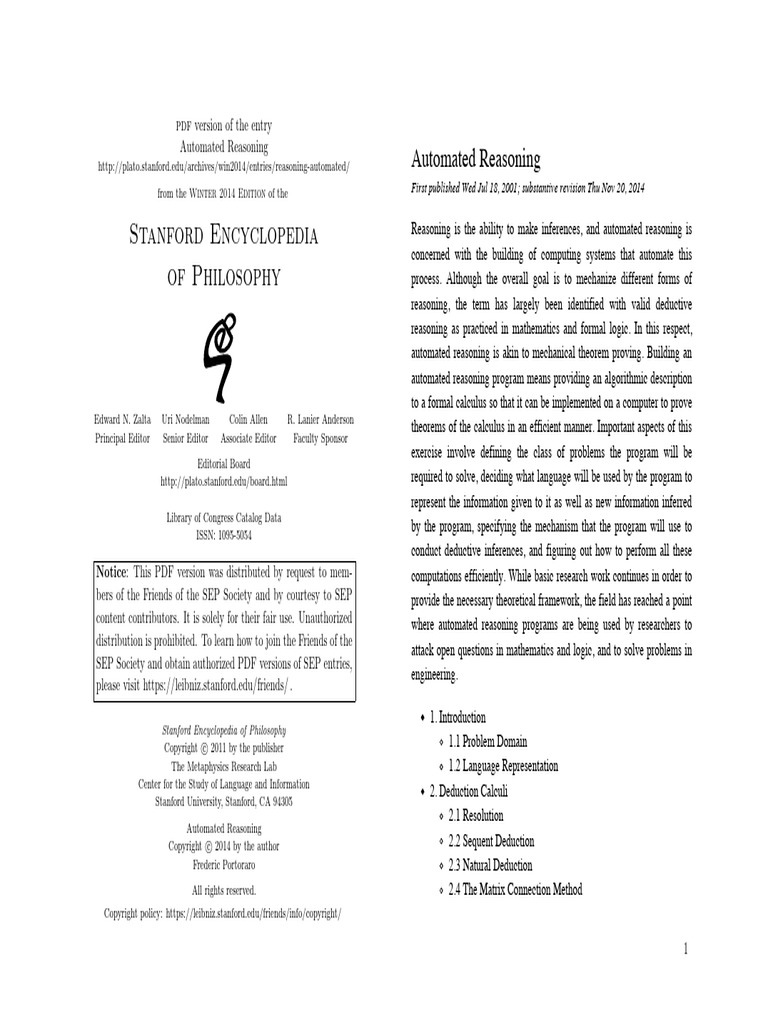Reasoning-Automated A4 | PDF | Mathematical Logic | First Order Logic Reasoning-Automated A4 | PDF | Mathematical Logic | First Order Logic