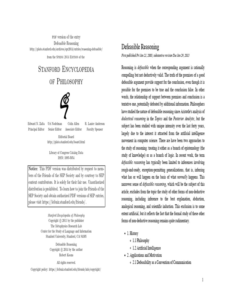 Reasoning Defeasible A4 Download Free Pdf Logic Epistemology