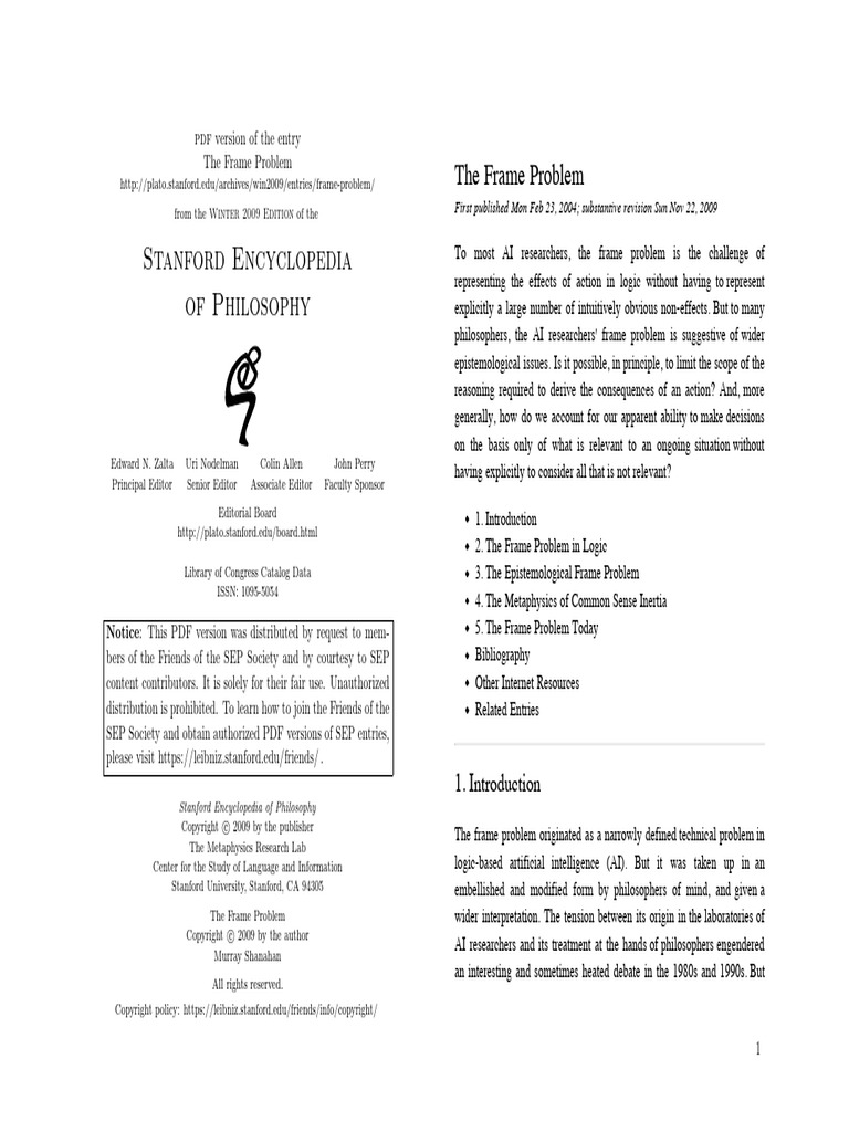Frame-Problem A4 | PDF | Artificial Intelligence | Intelligence (AI) & Semantics