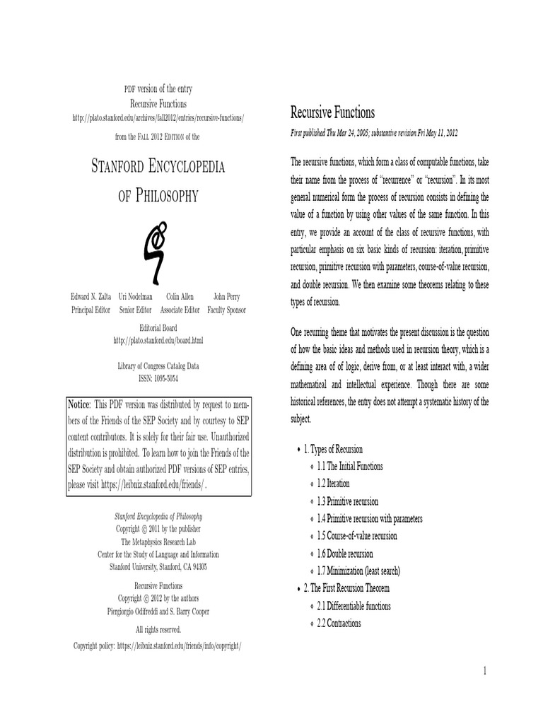 recursive-functions_a4 | PDF | Function (Mathematics) | Recursion recursive-functions_a4 | PDF | Function (Mathematics) | Recursion
