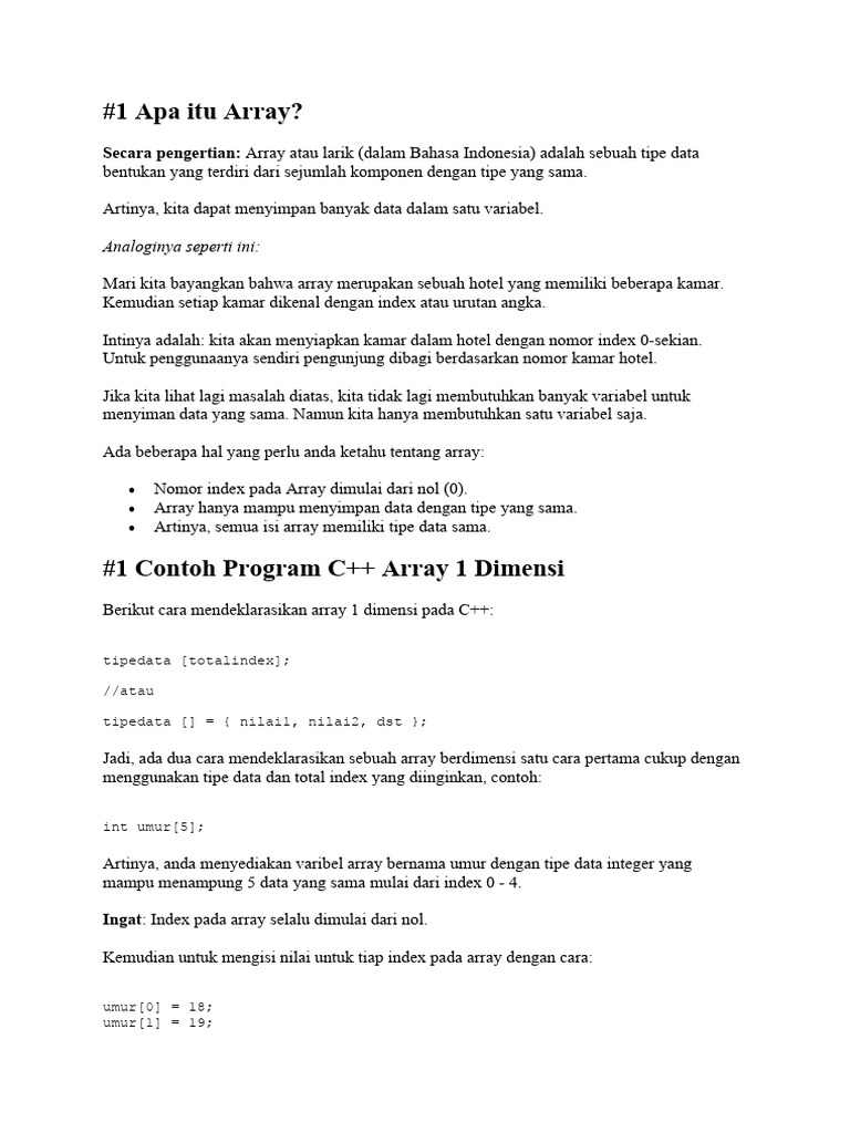 1 Apa Itu Array | PDF | Komputer
